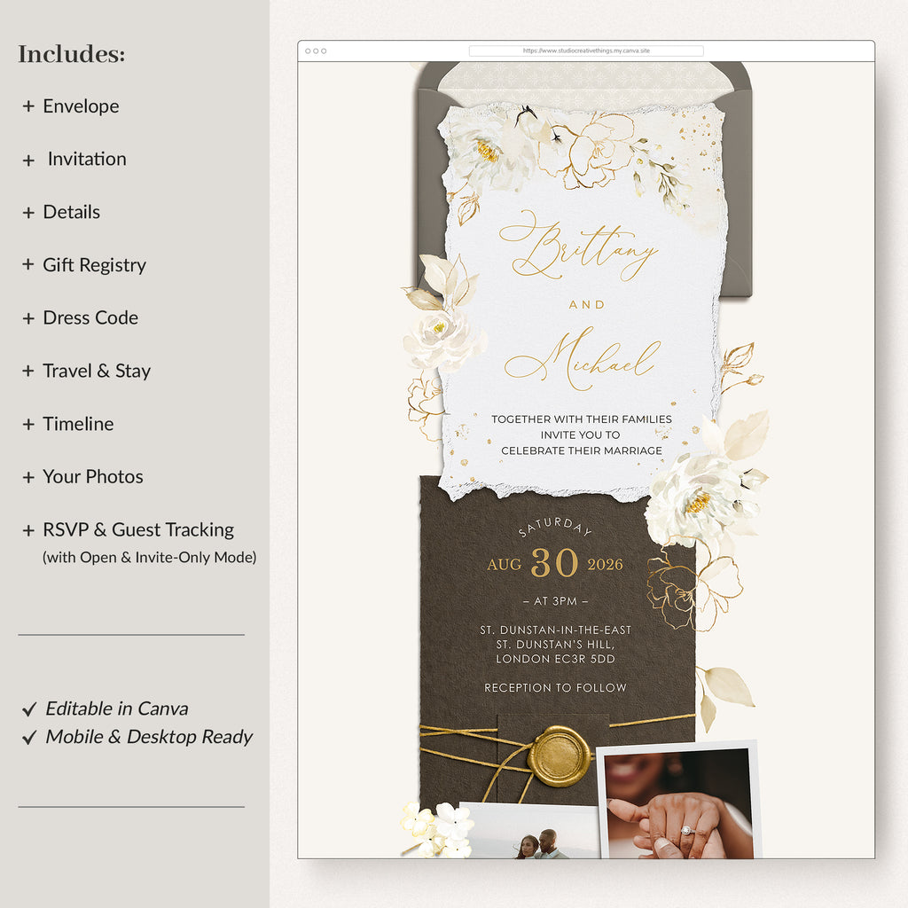 DORA Elegant Online Digital Wedding Invitation – Creative Things Studio