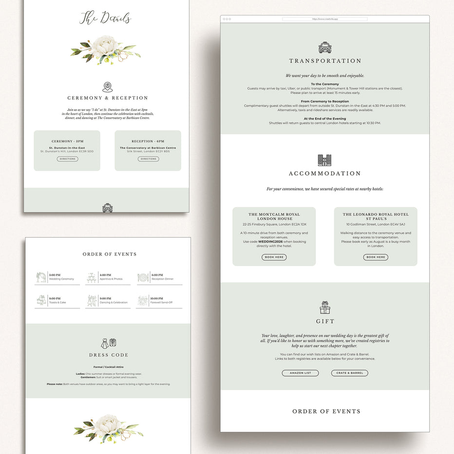 Rustic Online Digital Wedding Invitation – Creative Things Studio