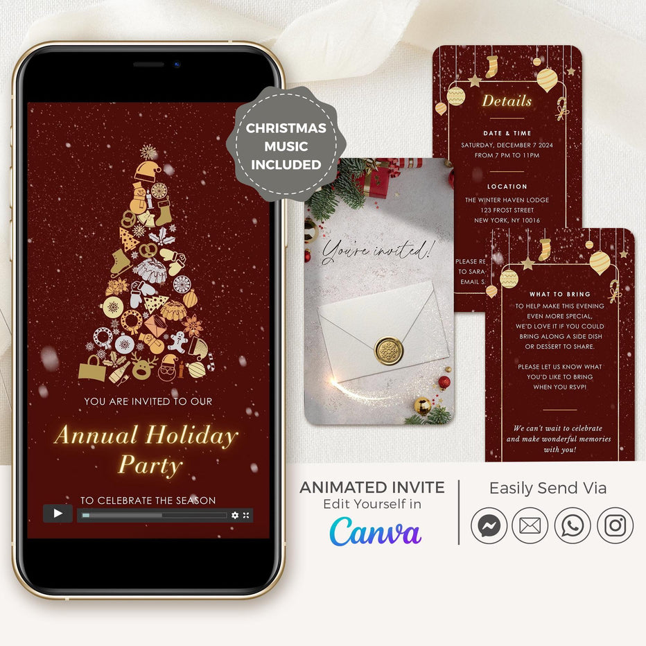 Business Christmas Party Invitation Video Template – Creative Things Studio