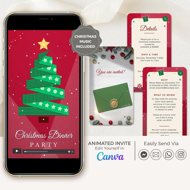 Make Exclusive Animated Christmas Party Invitations Video – Creative ...
